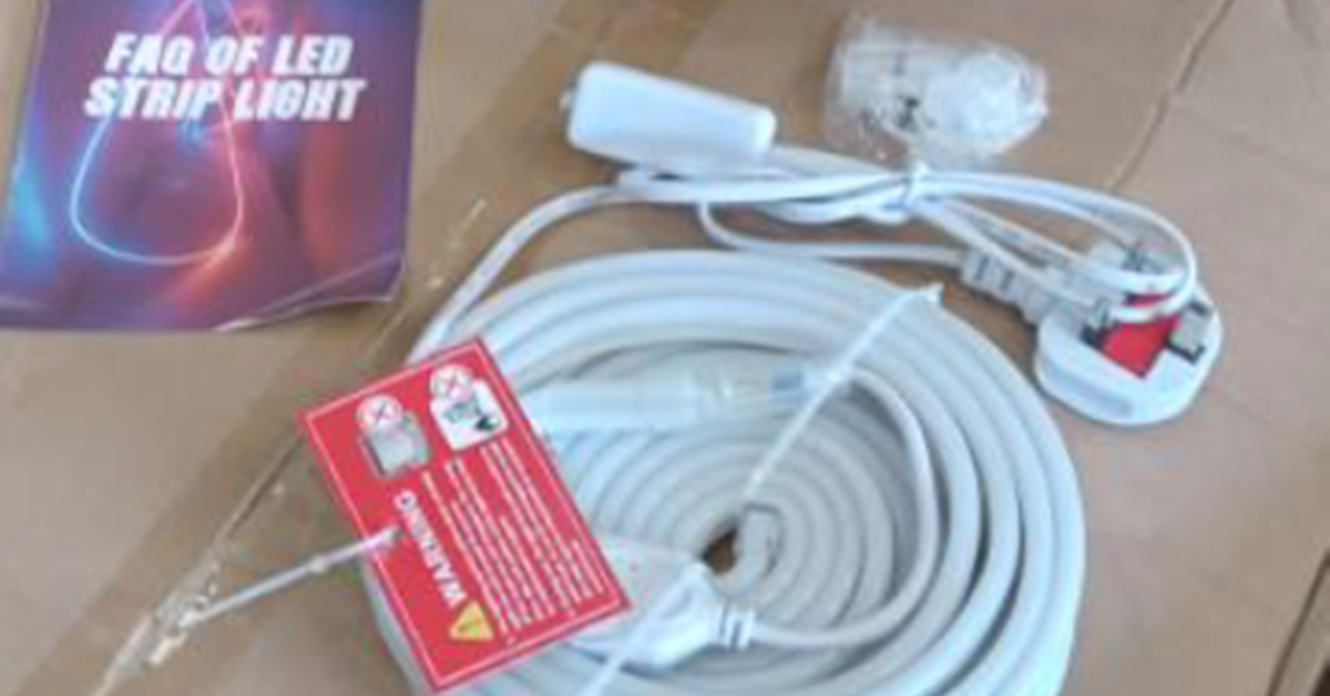 LED Strip Light sold via Amazon Safety Notice | Electrical Safety First